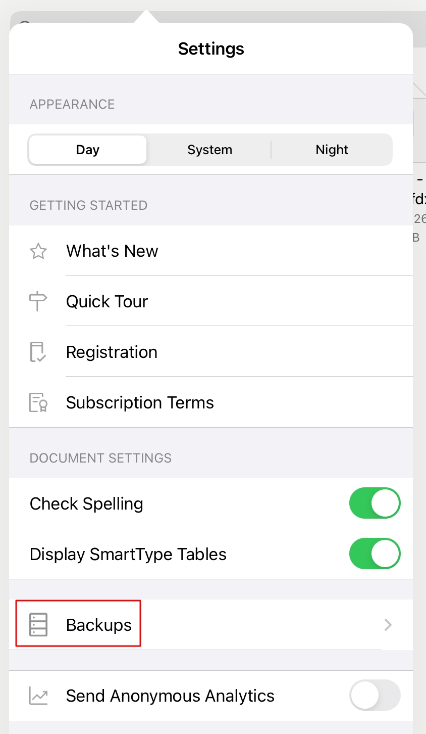 How do I access the backups in Final Draft Go? – Final Draft