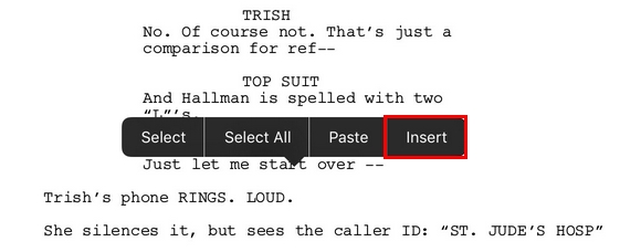 How can I insert a page break in the Final Draft Mobile App for the ...