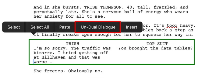 How do I create dual-column dialogue in the Final Draft Mobile and ... How do I create dual-column dialogue in the Final Draft Mobile and ...