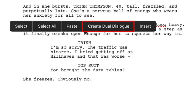How Do I Create Dual Column Dialogue In The Final Draft Mobile And Final Draft Go App For The