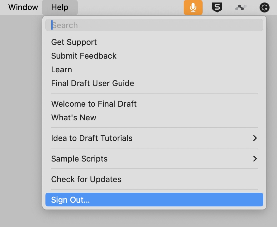 How do I sign out of Final Draft? – Final Draft