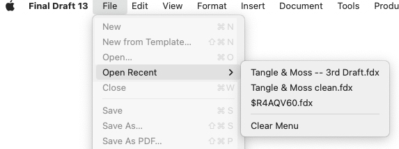 How do I open and close a file? – Final Draft