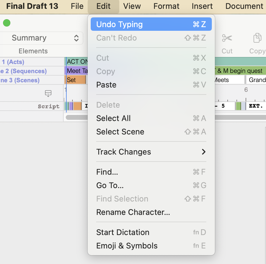 How do I undo changes or revert back to the last saved draft? – Final Draft